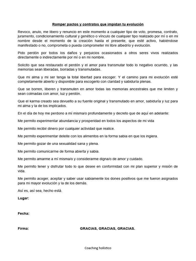 Romper Pactos y Contratos Que Impidan Tu Evolución | PDF