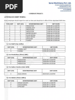 Shift Allowance Policy Overview | PDF