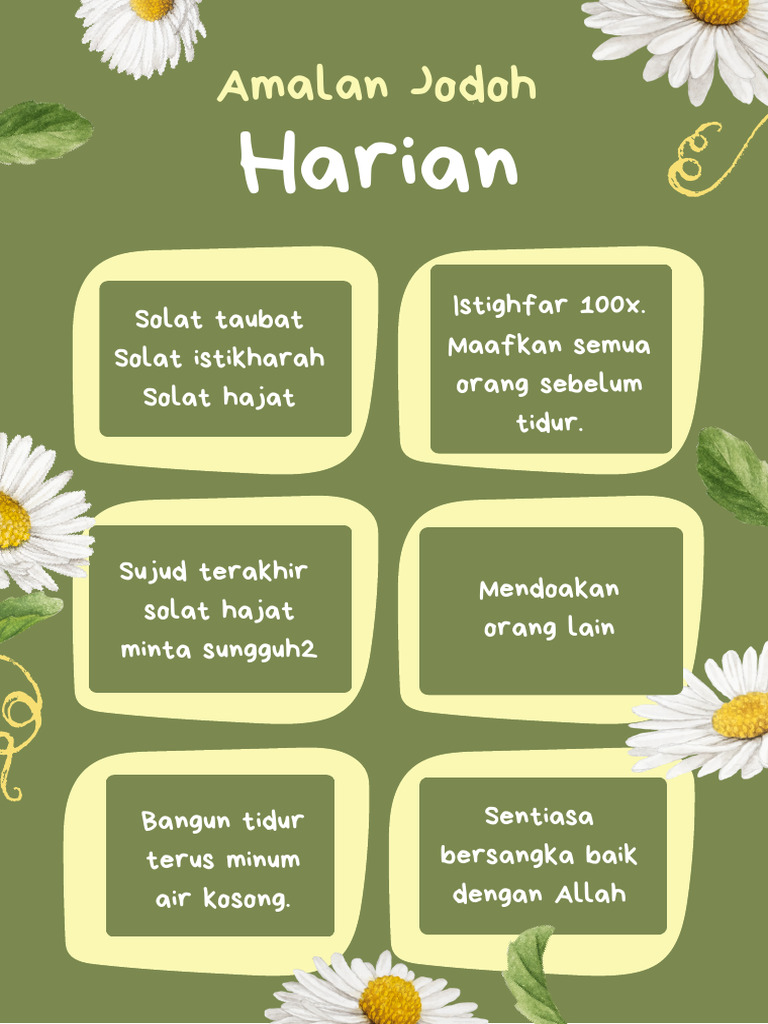Checklist Amalan Jodoh Harian | PDF