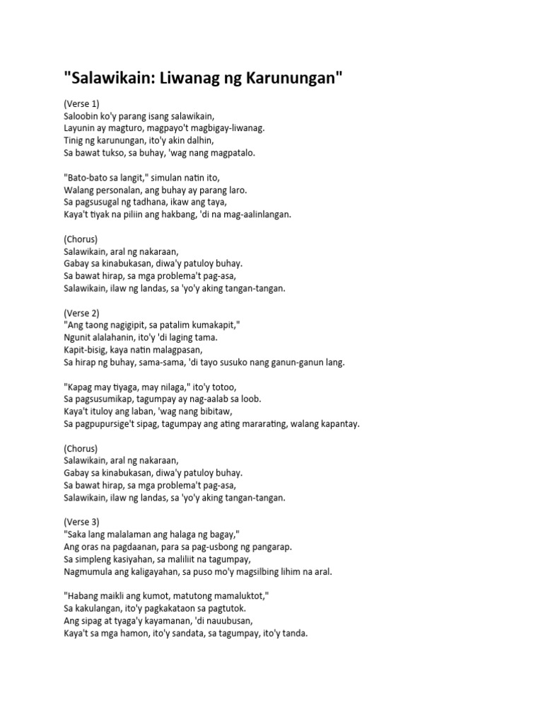 Salawikain Rap | PDF