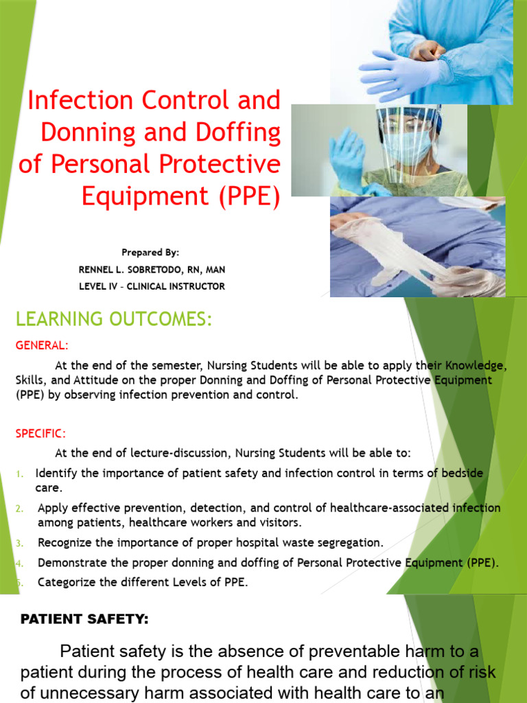 Infection Control and Donning and Doffing of PPE | PDF | Personal ...
