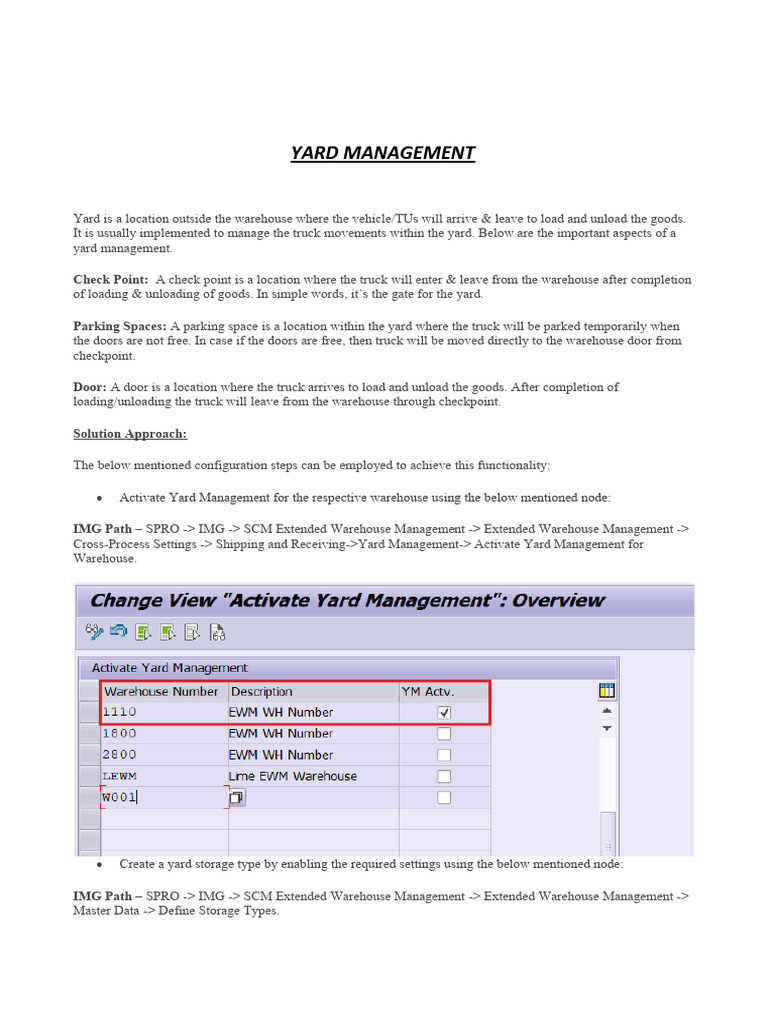 Yard Management | PDF | Supply Chain Management | Warehouse