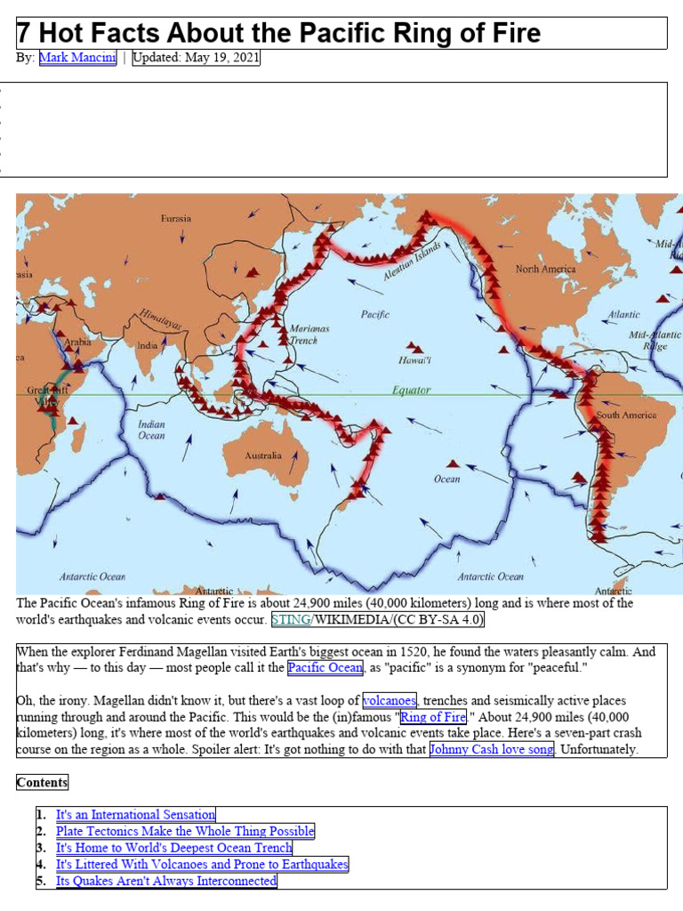 7 Hot Facts About The Pacific Ring of Fire | PDF