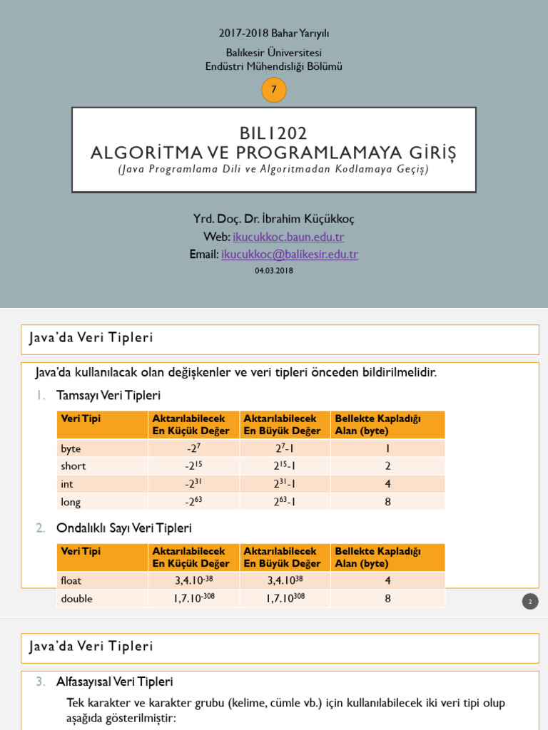 Bil1202 Algori̇tma Ve Programlamaya Gi̇ri̇ş | PDF