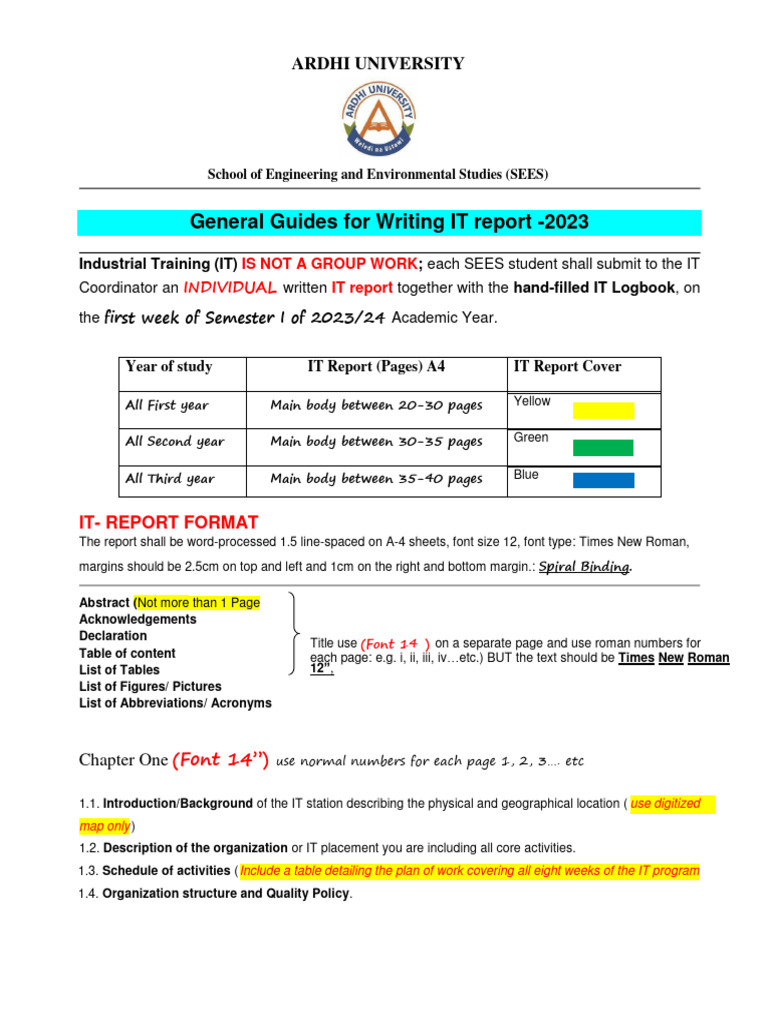 It Report-Guide For Sees 2023 | PDF