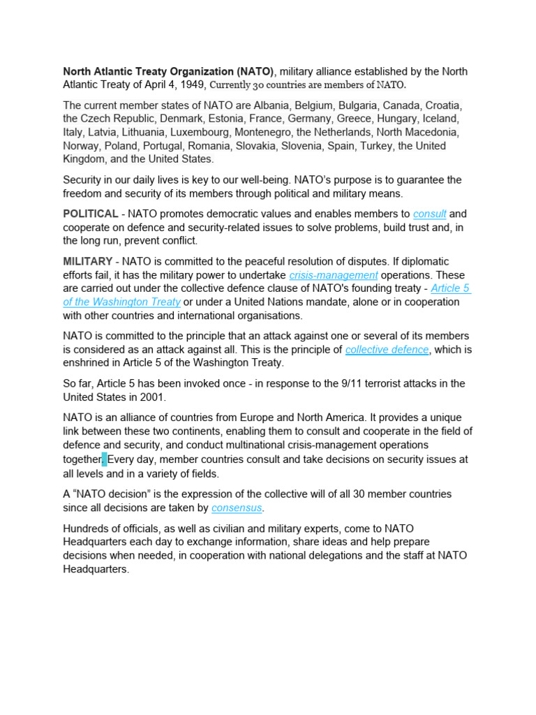 NATO | PDF | Politics