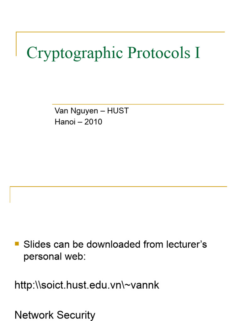 NS1-Cryptographic Protocols I | PDF | Public Key Cryptography | Key (Cryptography)