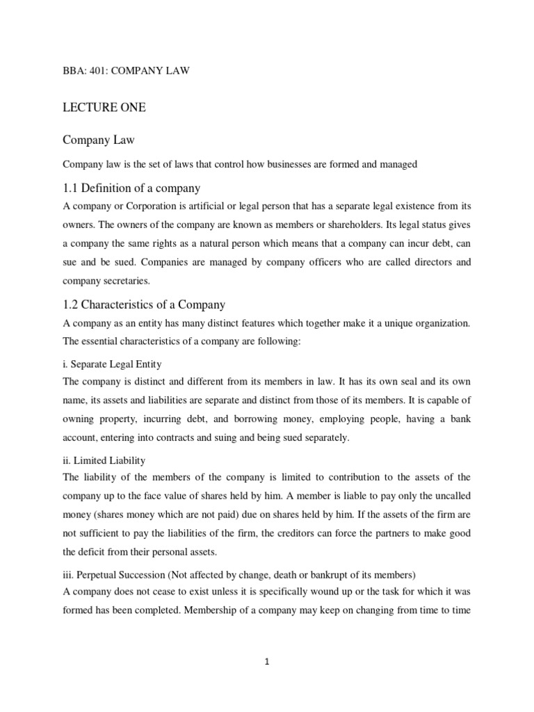 Bba 401 Students Notes Nov 2021 | PDF