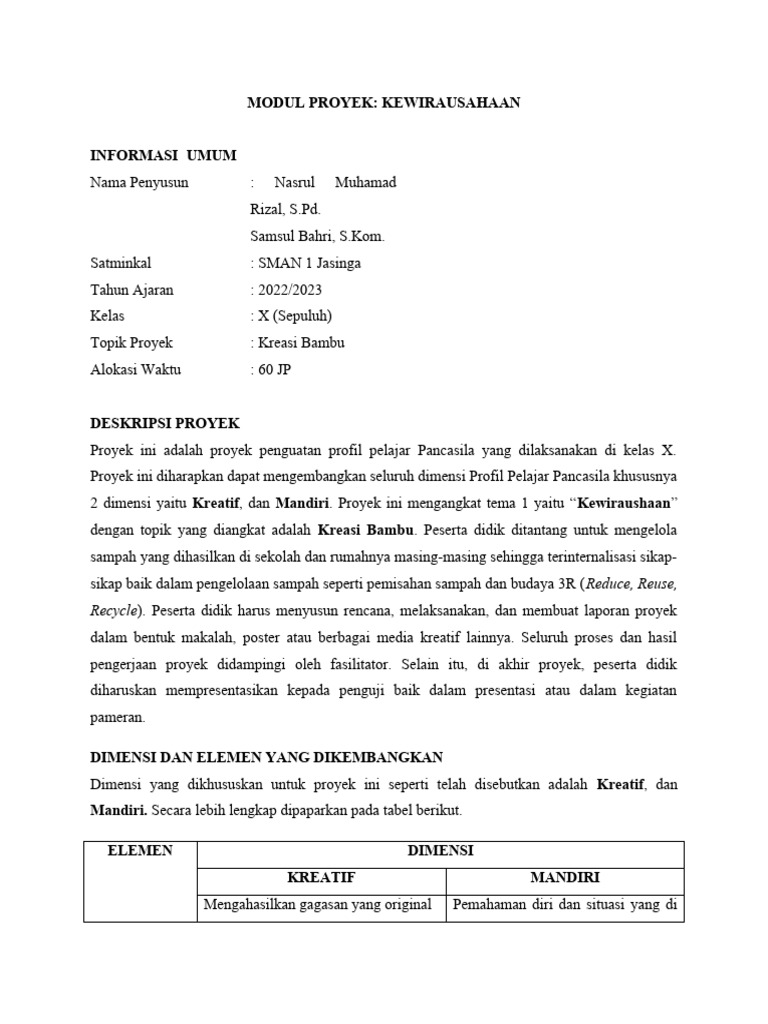 Contoh Modul p5 | PDF