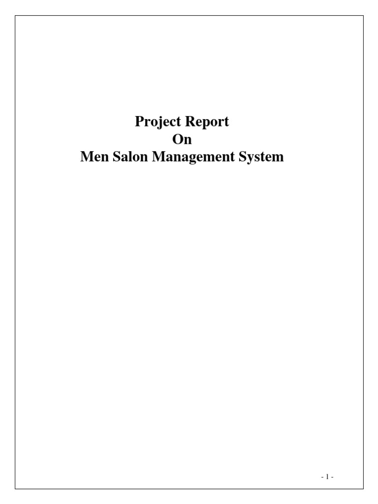Men Salon Management System Report | PDF | World Wide Web | Internet & Web
