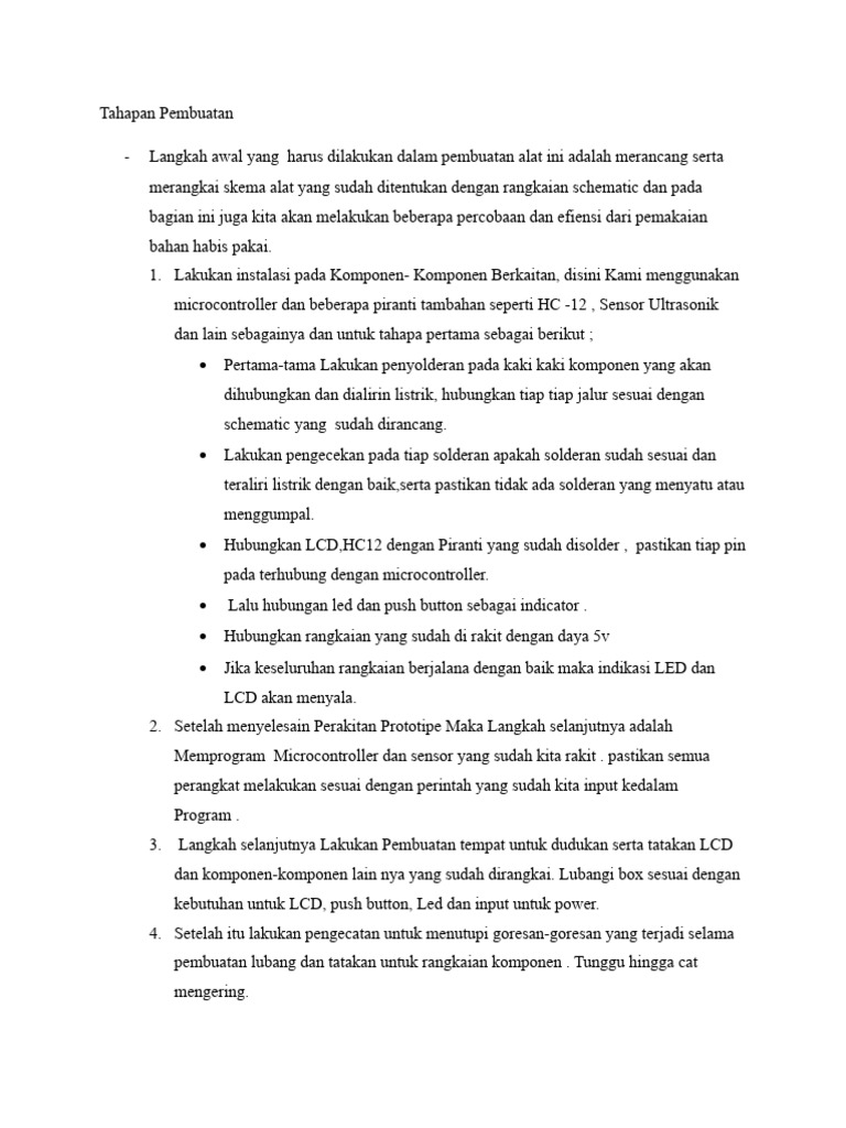 Tahapan Pembuatan | PDF