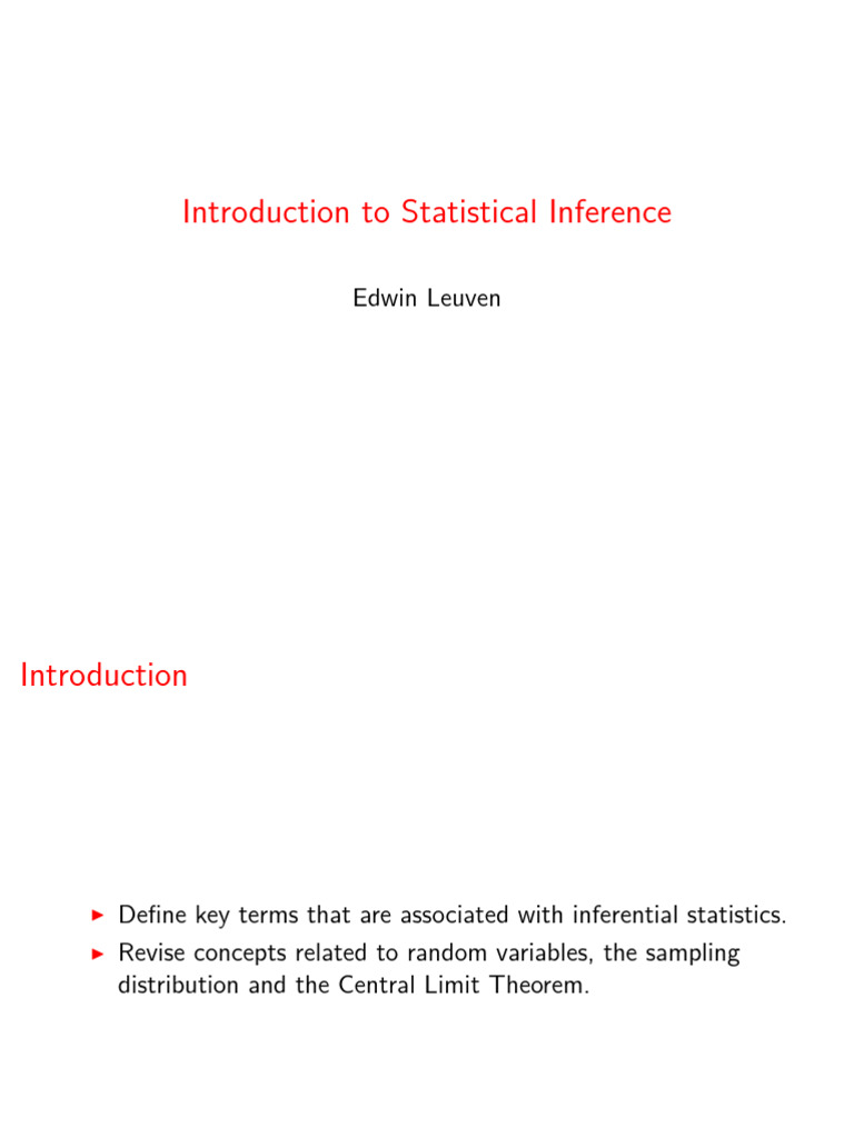 Statistical Inference Basics Explained | PDF | Teaching Methods ...