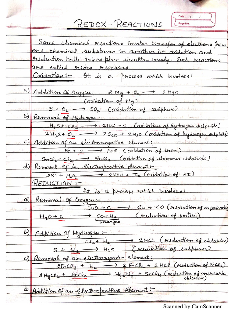 Redox Reactions | PDF