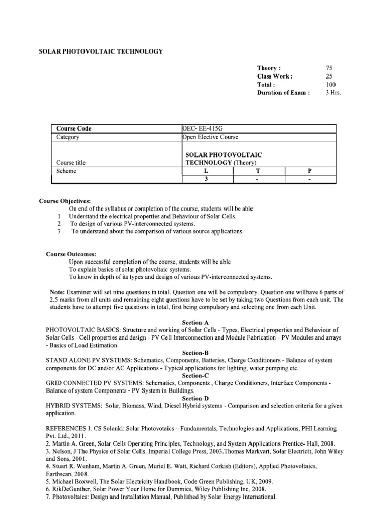 Solar Photovoltaic Technology | PDF
