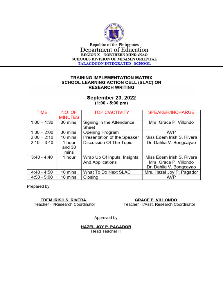 Slac Research 2022 2023 | PDF | Learning | Cognition