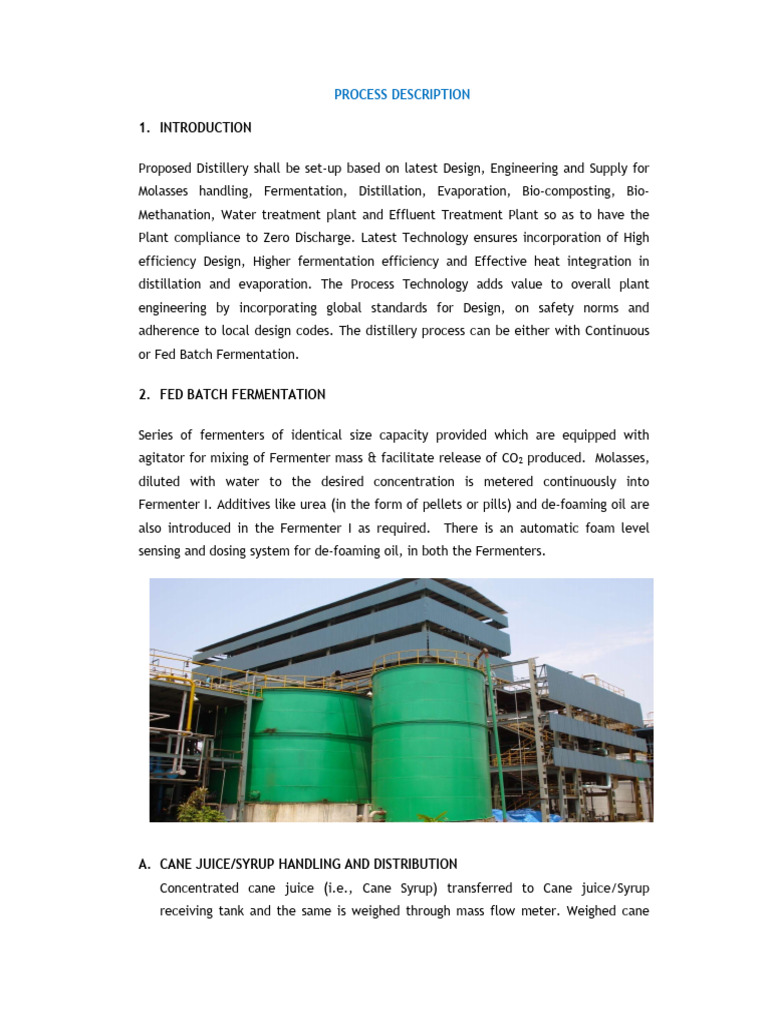 Process Description Distillery | PDF