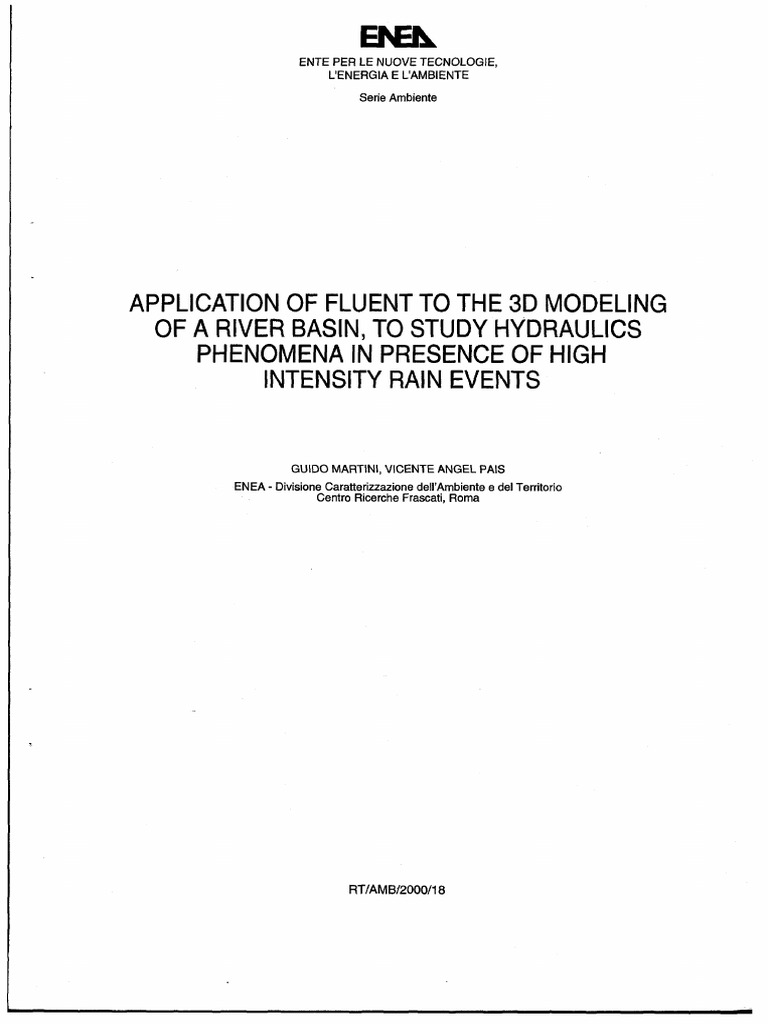 Application of Fluent To The 3d Modeling of A River Basin, To Study ...