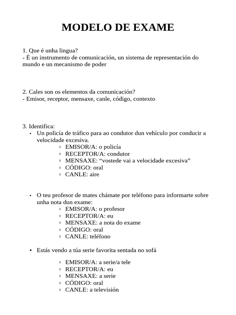 Modelo de Exame | PDF