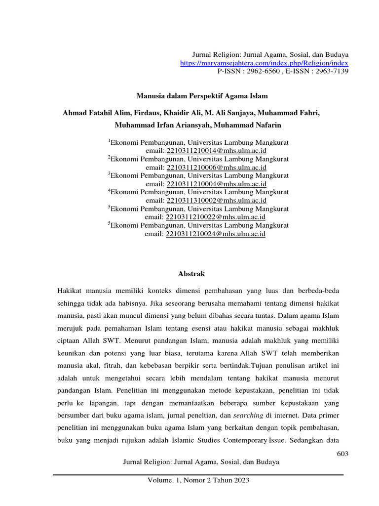 2 Manusia Dalam Perspektif Agama Islam | PDF