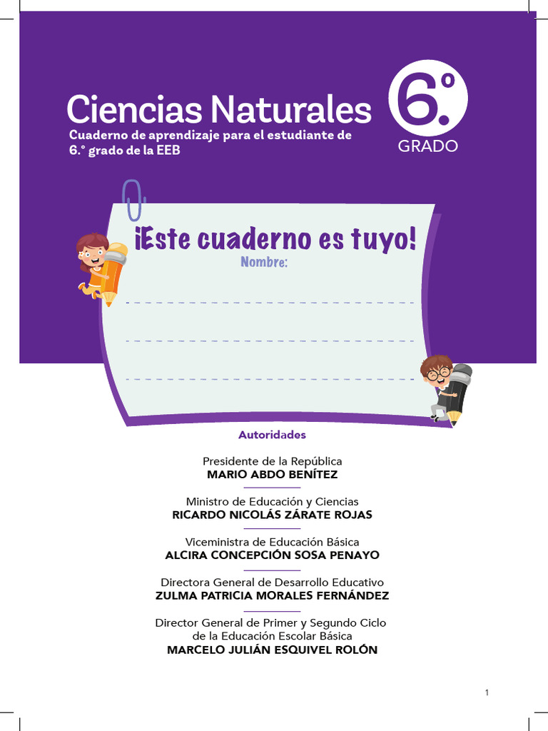 6° Cuaderno de Aprendizaje Ciencias Naturales | PDF