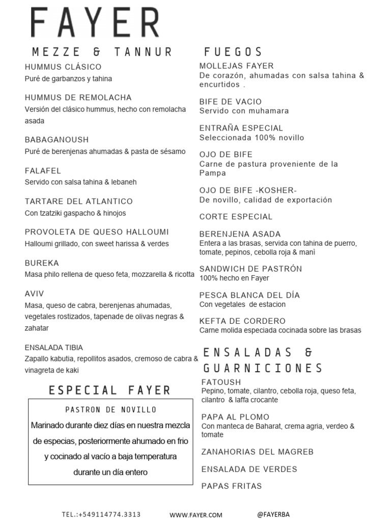 Menu Fayer Ba | PDF