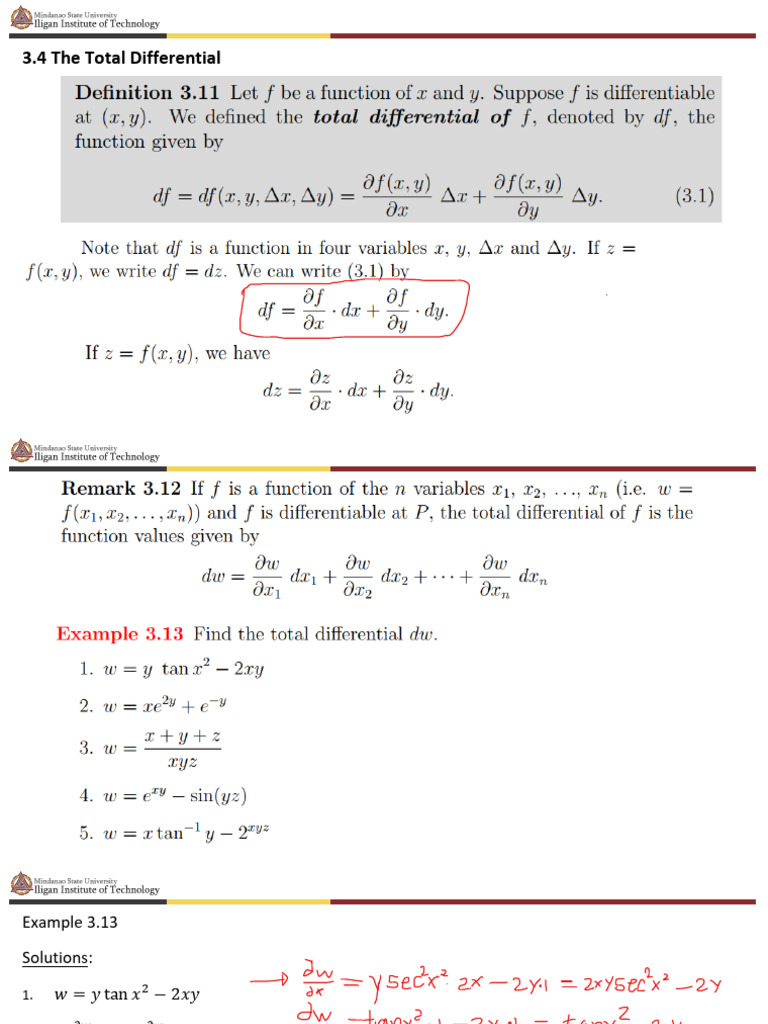 3.6 The Total Differential | PDF