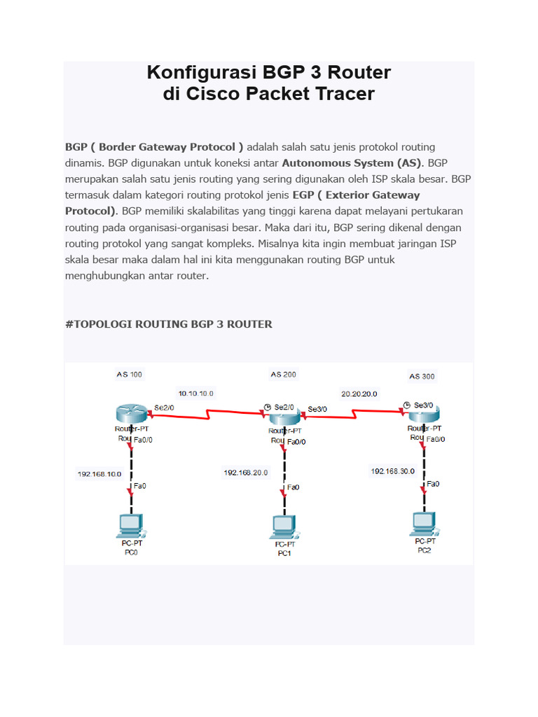 Konfigurasi Dinamik-Bgp 3 Router | PDF