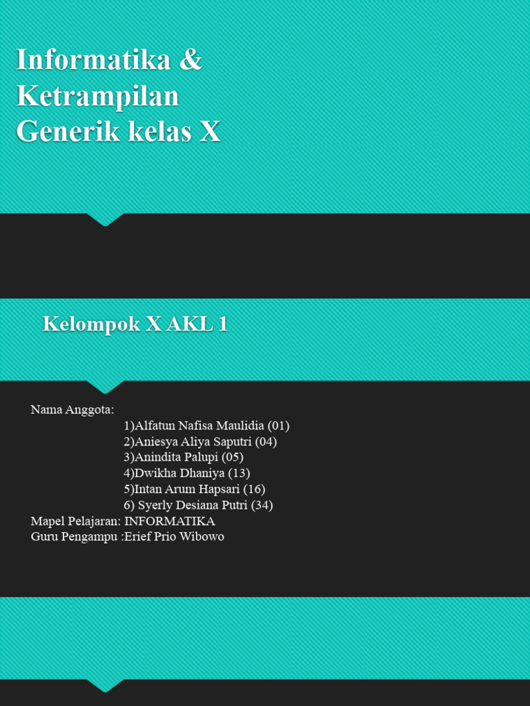 Presentasi Kelompok Informatika X AKL 1 | PDF