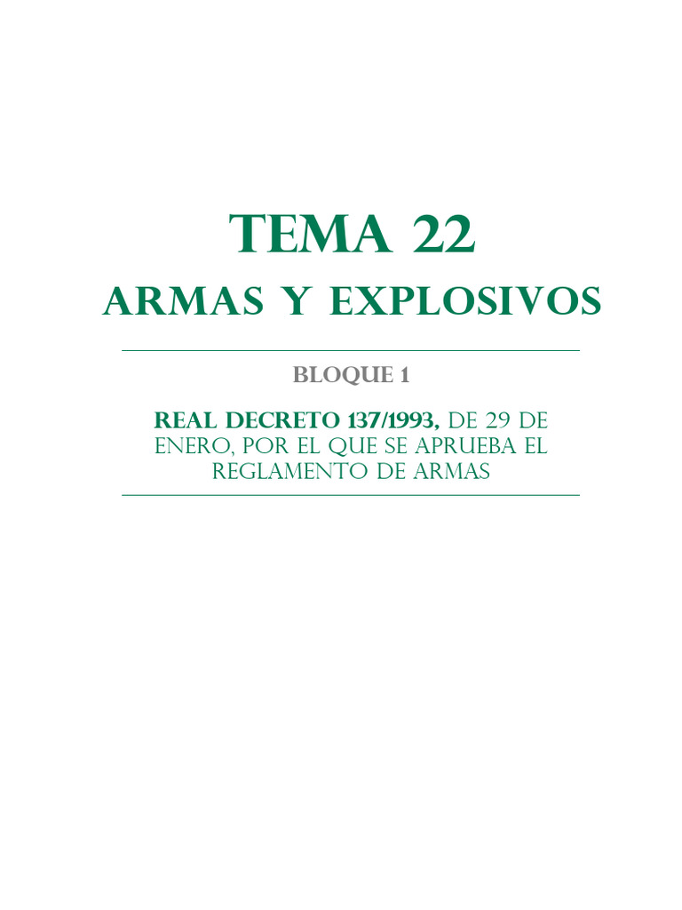 Tema 22 Guardia Civil | PDF | Armas de fuego | Munición