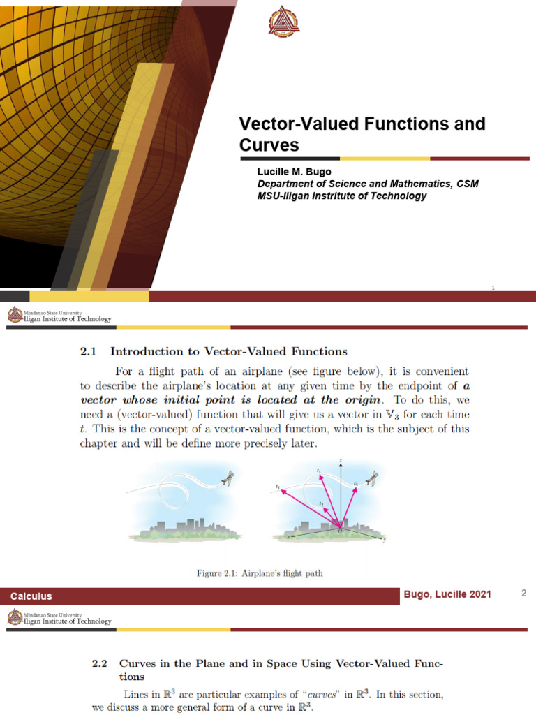 Vector Valued Functions And Curves Pdf