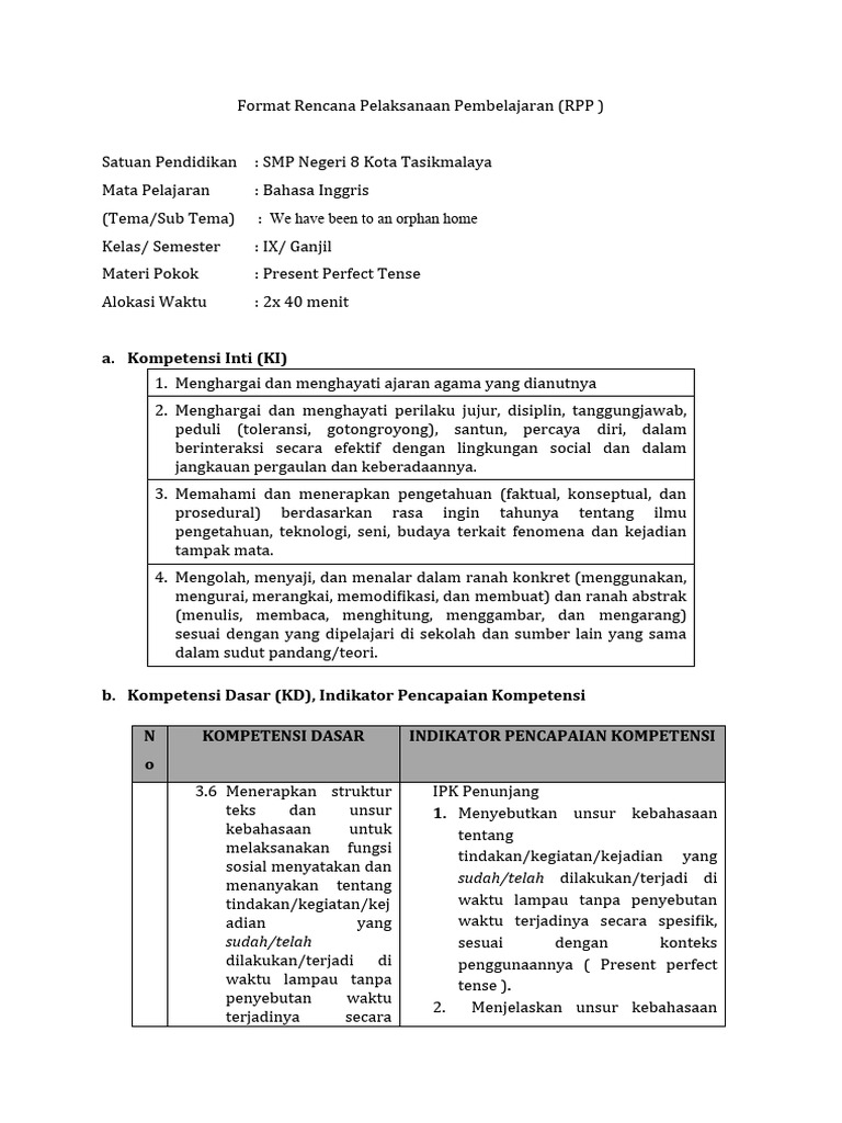 RPP Kls 9 Supervisi 2023 | PDF