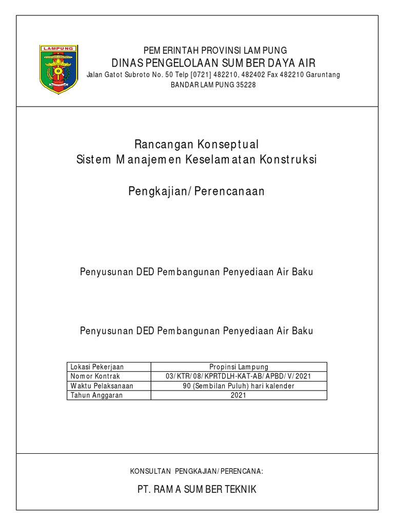 Laporan SMKK Air Baku 2021 | PDF