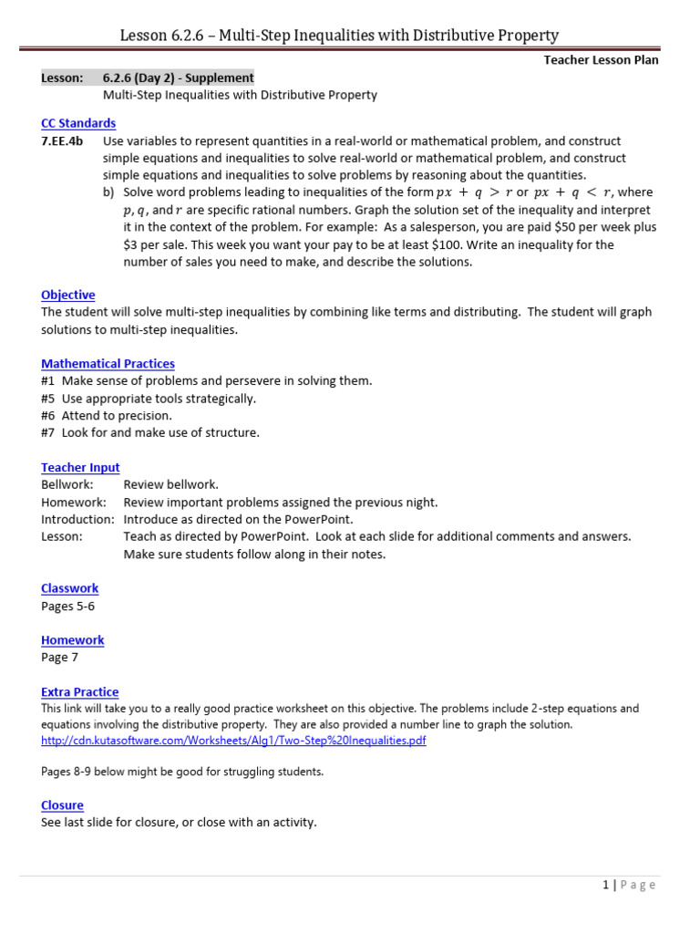 6.2.6 Day 2 Lesson Plan | PDF | Mathematical Relations | Theoretical ...