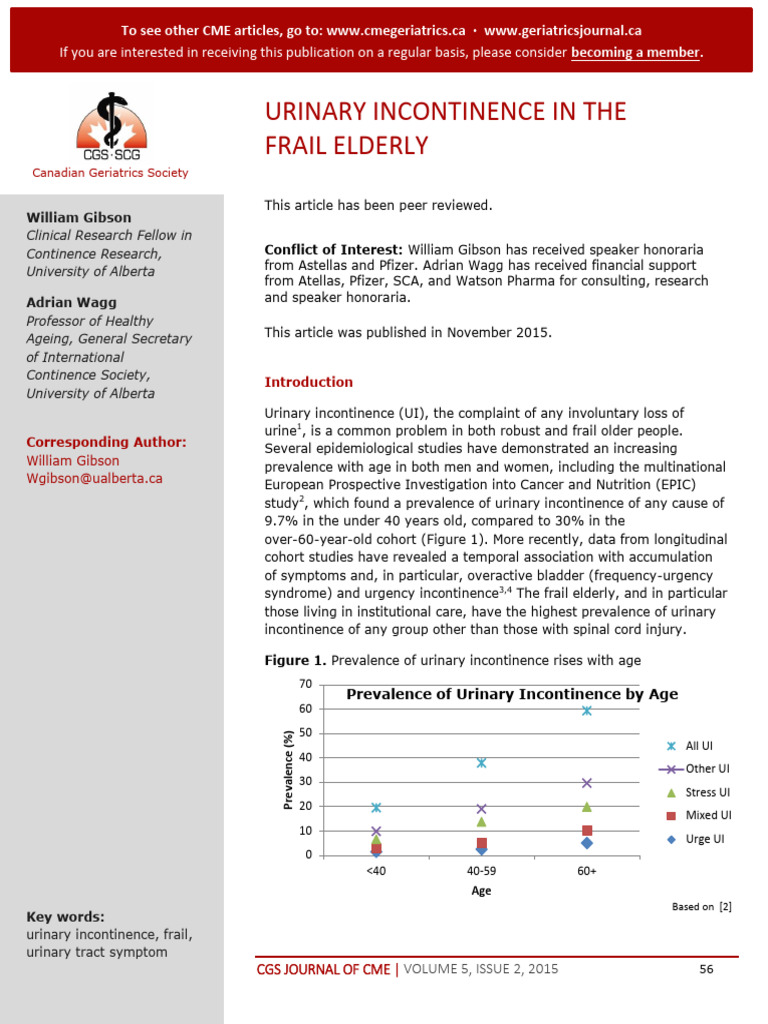 Urinary Incontinence in The Elderly | PDF | Urinary Incontinence ...