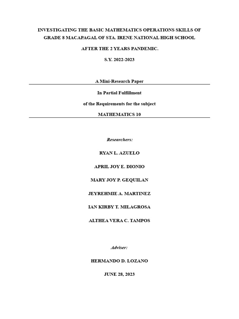 Mini Research 1 1 | PDF