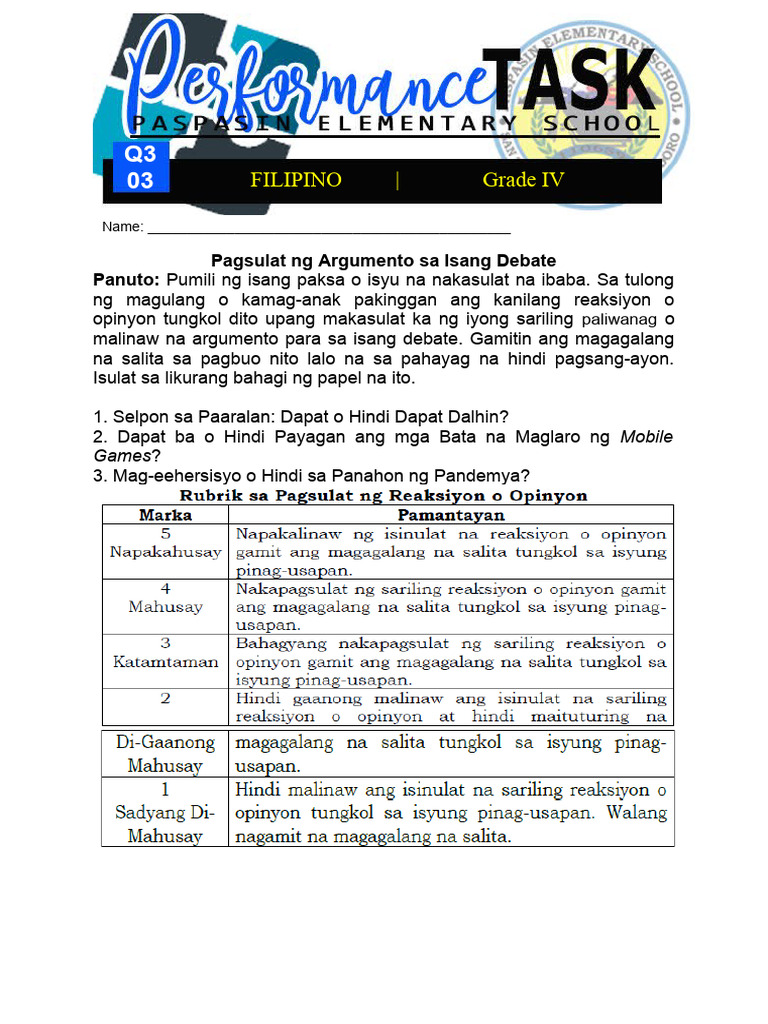 03 Performance Task | PDF