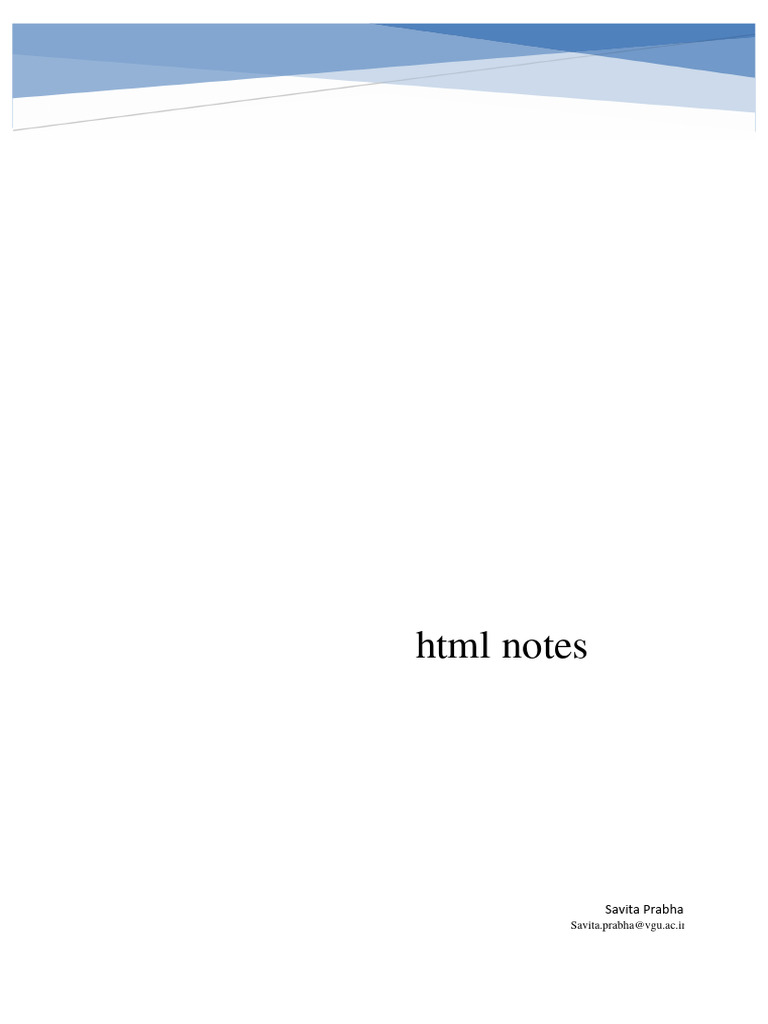 HTML - Tutorial Final Unit2 | PDF | Html Element | Html