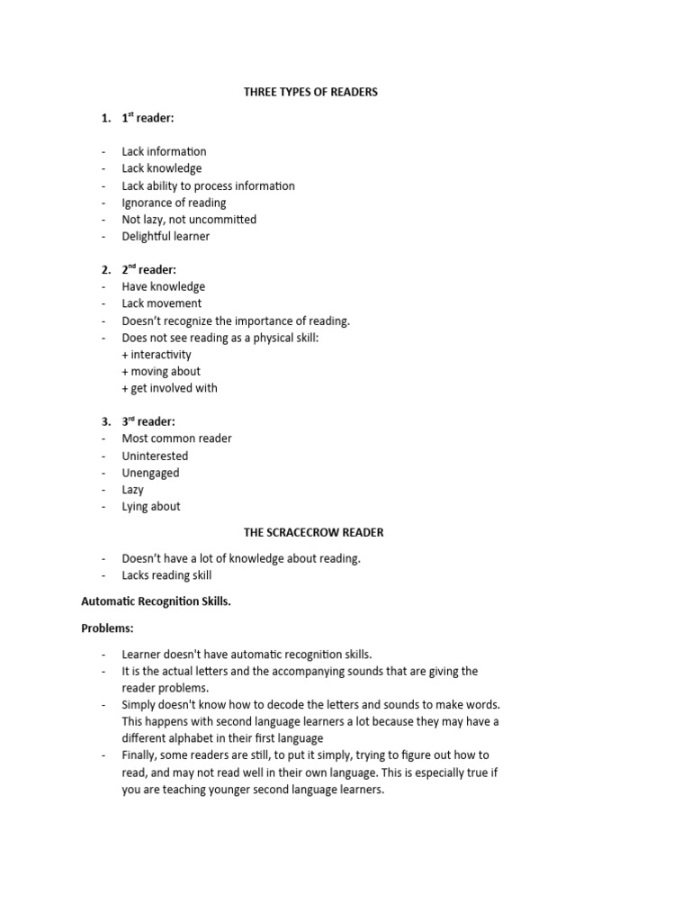 Reading Problems | PDF