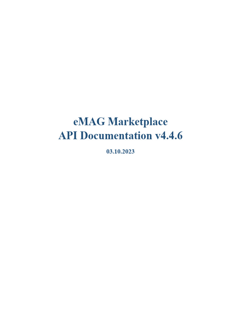 EMAG Marketplace API Documentation v4.4.6 | PDF