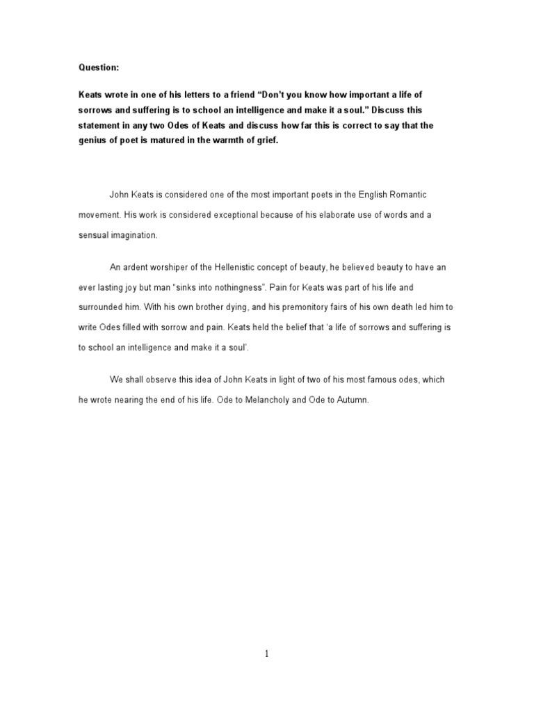 English Literature Project | PDF | John Keats | Poetry