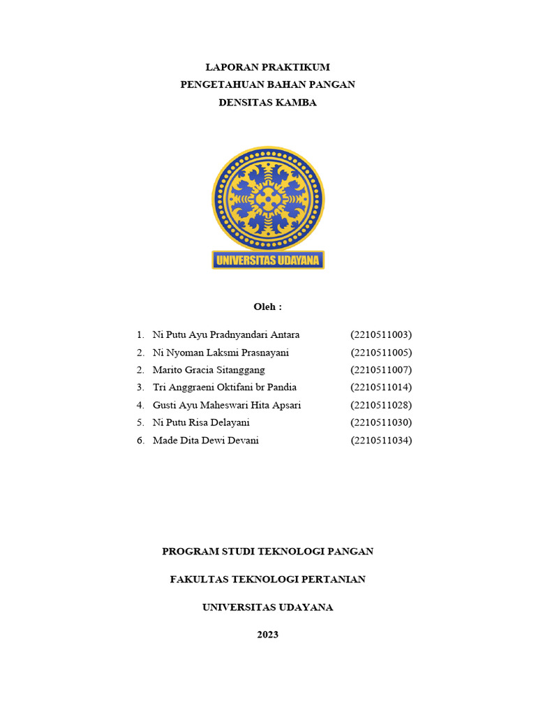 Kelompok 1 - Laporan PBP Densitas Kamba. | PDF | Kesehatan Holistik