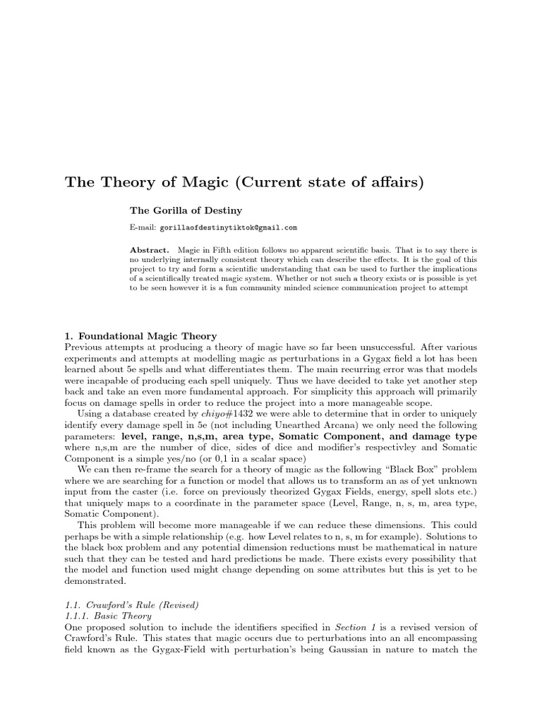 Theory of Magic | PDF