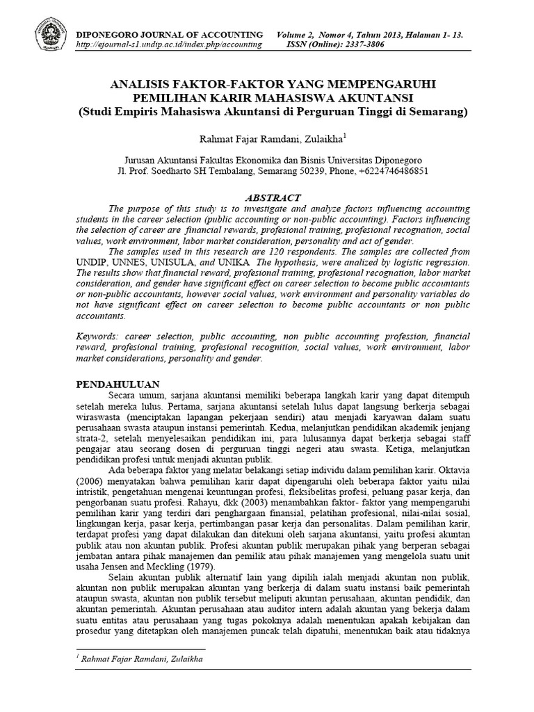 Analisis Faktor Faktor Yang Mempengaruhi fc33bd61 | PDF