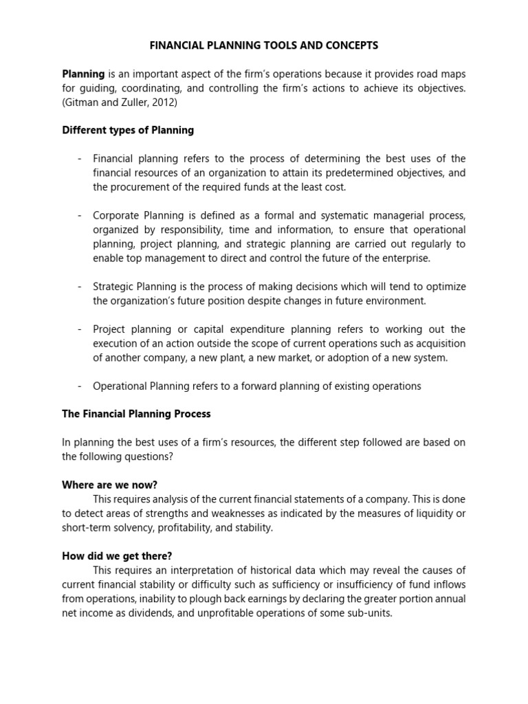 Week 4 Financial Planning Tools and Concept | Download Free PDF ...
