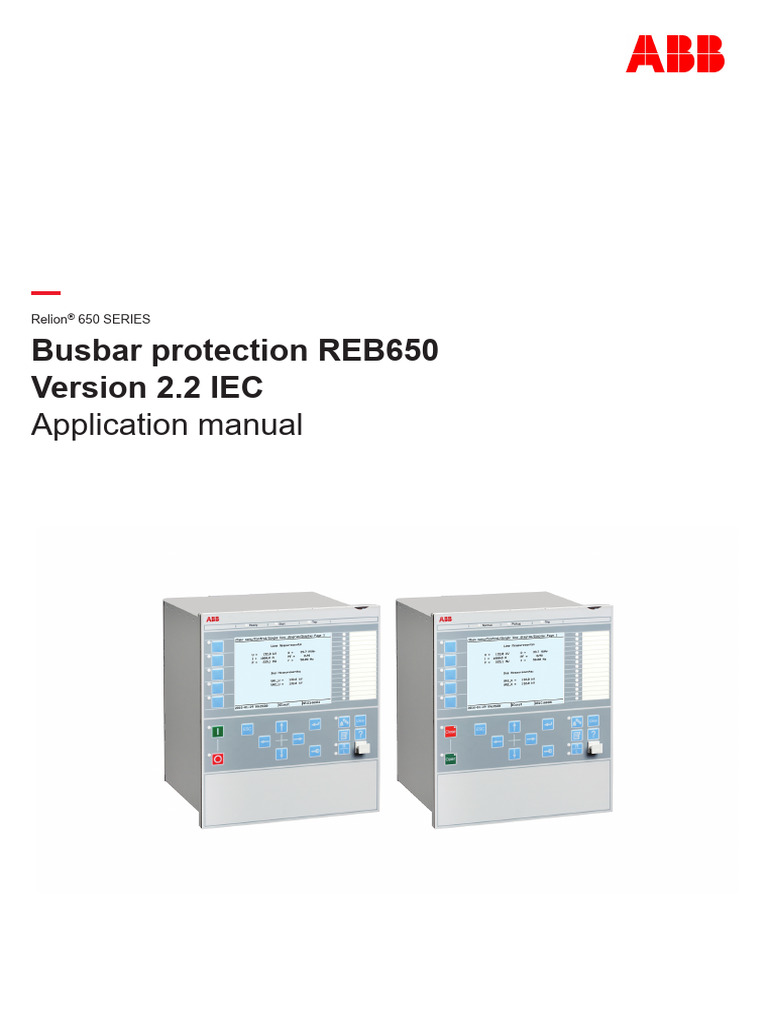 Application Manual, Busbar Protection REB650 Version 2.2 | PDF ...