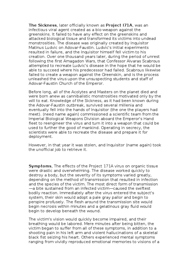 The Sickness | PDF | Transmission (Medicine) | Infection