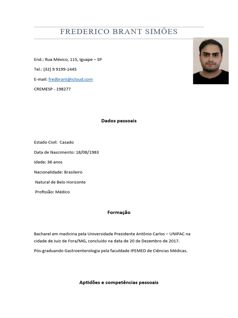 Curriculo Fred | PDF