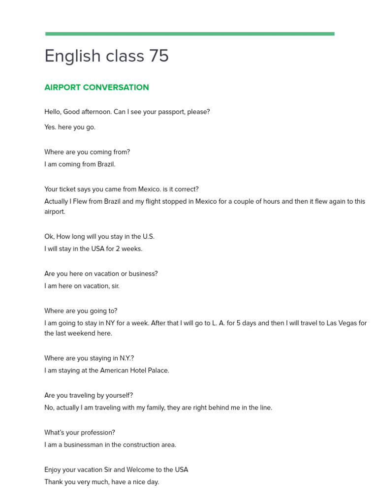 English Class 75 | PDF