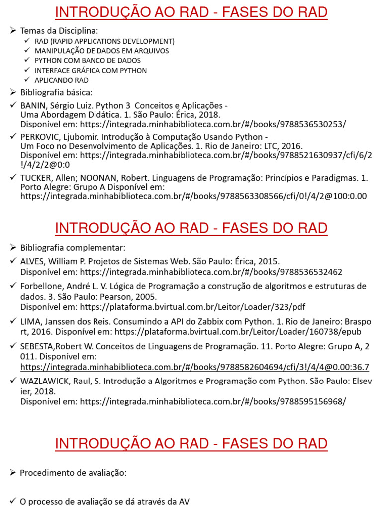 Apostila 1 - Introdução Ao Rad Fases Do Rad | PDF | Testes de software ...