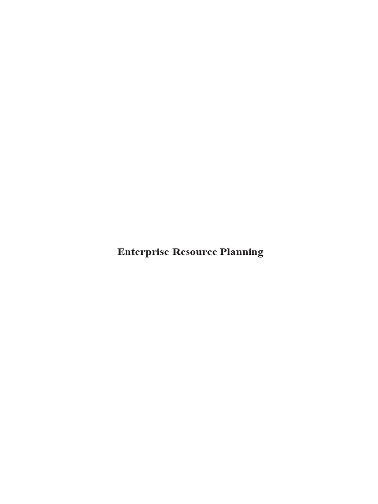 Enterprise Resource Planningpdf | PDF | Enterprise Resource Planning | Systems Science